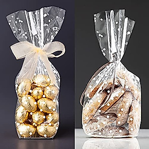 HFHSY (118 ft x 34 in Clear Cellophane Wrap Roll Irregular White Dot Cellophane Roll 3 Mil Clear Wrap Cellophane Bags,Wrap Roll, Cellophane Roll, Cellophane Wrap for Gifts, Baskets, Flowers