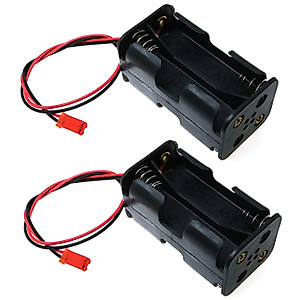 E-outstanding Battery Holder 2PCS 4 Cell AA Battery Case Box Container with JST Plug