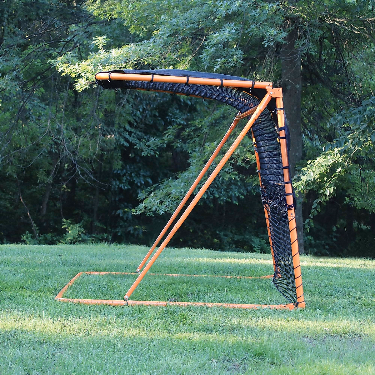 EZGoal 8'X6' Professional Folding Lacrosse Rebounder | LAX Throwback to Practice Your Passes and Catches,Orange