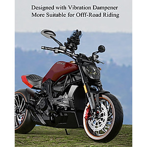 BRCOVAN Motorcycle Phone Holder with Vibration Dampener, Anti-Shake Motorcycle Phone Mount, Adjustable Handlebar CellPhone Holder for Motorcycle Bike Bicycle Scooter ATV Fit 5.4''-7.2'' Smartphone