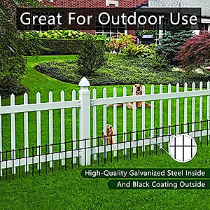 15 Pack No Dig Animal Barrier Fence,24×15 Inch Dog Barrier Fence Digging Underground Decorative Garden Fence Dog Digging Fence Black Perfect for Patio and Garden