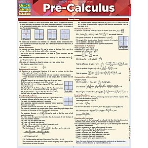 Pre-Calculus QuickStudy Laminated Reference Guide (QuickStudy Academic)