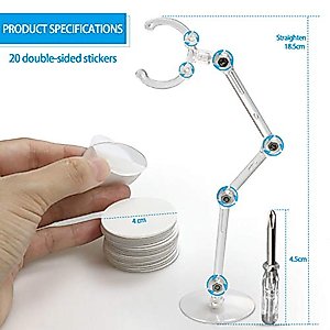 Linhoo Action Figure Stand, 8pcs Action Figure Display Compatible with HG RG SD SHF Gundam Stand 1/144 with Screwdriver