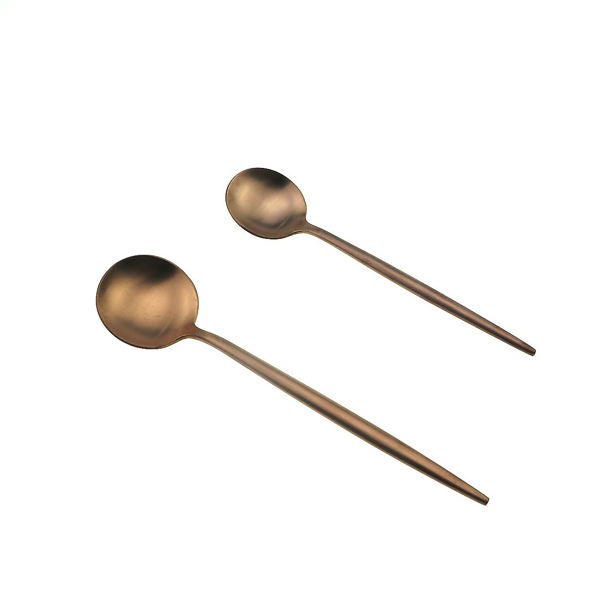 JASHII 18/10 Stainless Steel 5-Piece Matte Rose Gold Flatware Set,Dinner Knife Fork Salad Fork Dessert Spoon, Service for 1, Luxury Silverware Cutlery Utensil Sets