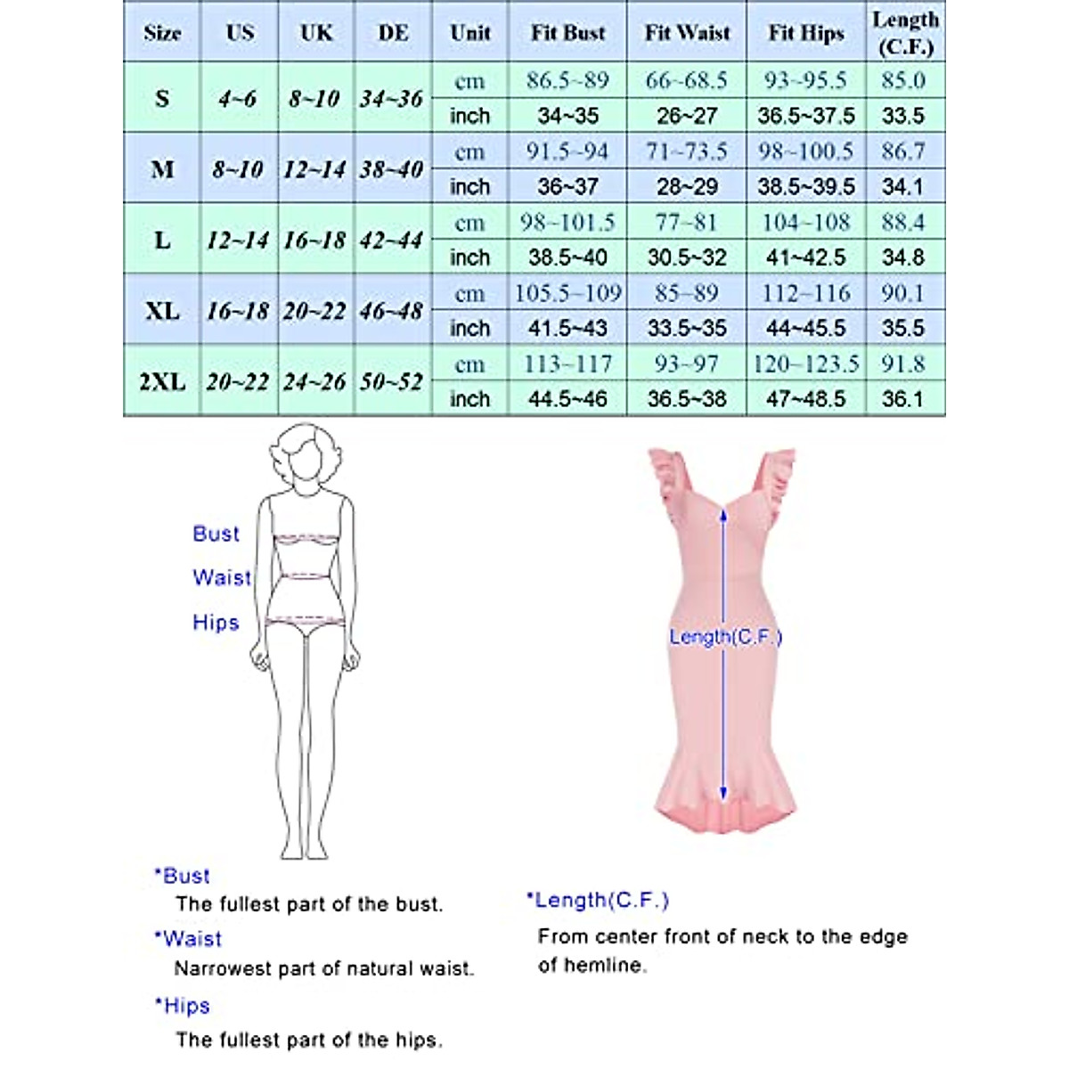 Women's Sleeveless Fishtail Dress High Low Hem Wedding Guest Midi Bodycon Formal Dress Cocktail Party Dress Black L