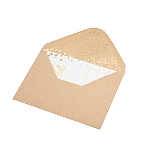 50 Pack Invitation Card - Elegant Greeting Cards ‘’You Are Invited’’ In Gold Foil Letters – For Wedding, Bridal Shower, Baby Shower, Birthday Invitations - 52 Kraft Envelopes Included - 4" x 6"