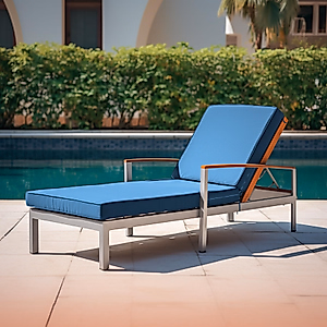 RULAER 80x26x3inch Chaise Lounge Cushion for Outdoor Furniture,Thickened Water-Resistant Lounge Chair Cushion,Double Piping Non-Slip Patio Furniture Cushion