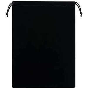 Velvet Drawstring Gift Bags - Bulk Wholesale (8 x 11 inch - 25 pack, Black)
