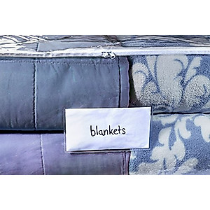 Clear Blanket Storage Bag - Durable Vinyl Material to Shield Your Contents from Dust, Dirt and Moisture. Easy Gliding Zipper for Easy Access and Label Pocket for Easy Identification. (2-Pack)