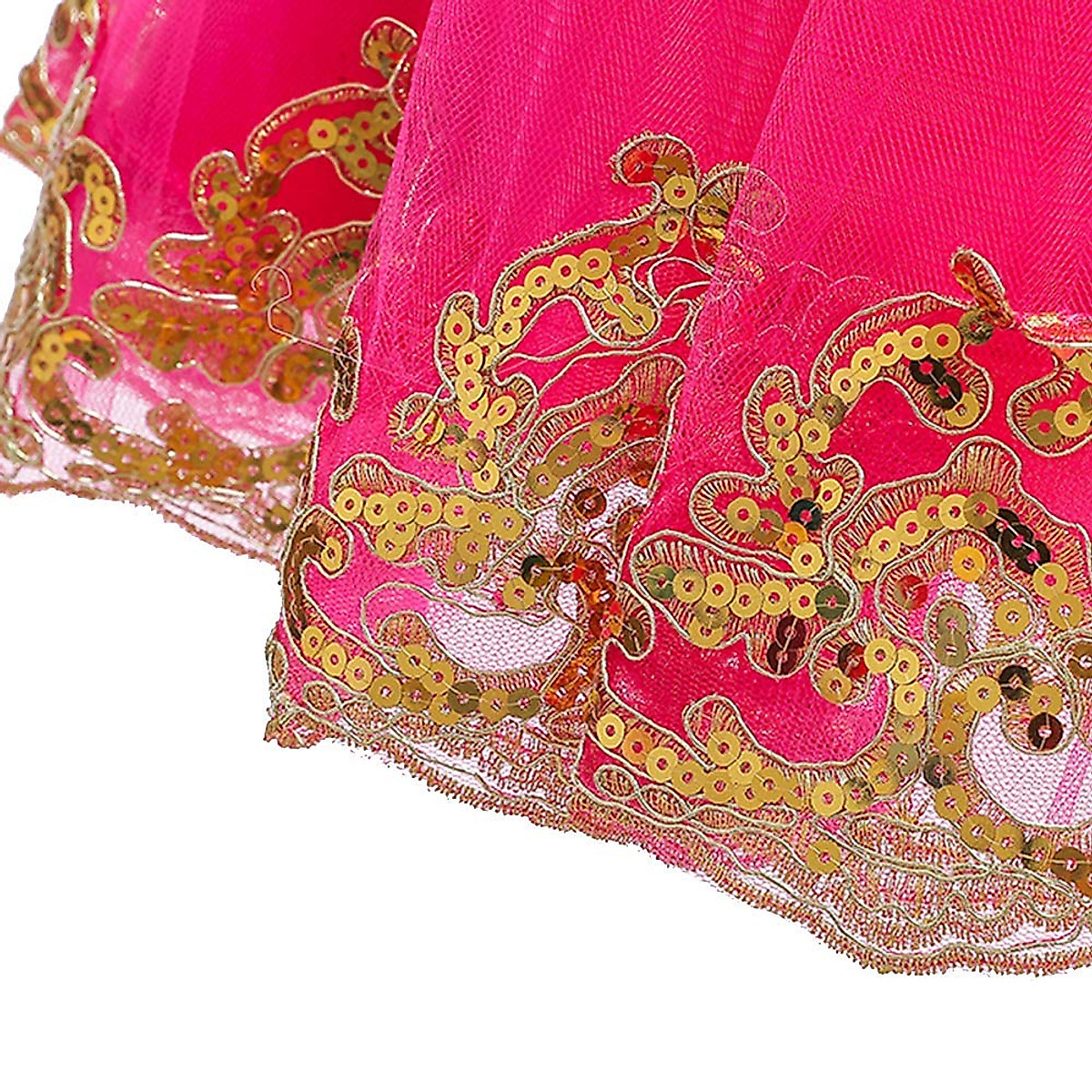 Flower Girl Dress Toddler Kids Baby Girls Shiny Sequin Bowknot Tutu Tulle Princess Dresses Birthday Party Pageant Wedding Bridesmaid Formal Evening Sundress Baptism Clothes Gift Hot Pink 5-6T