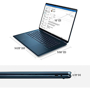 HP Spectre 2-in-1 16" 3K+ (3072 x 1920) Touchscreen Laptop, 14 Cores 12th Gen Intel Evo i7-12700H, 400 nits 100% sRGB, 16GB, 1TB SSD, Backlit, Wi-Fi 6E, Alexa Built-in, 2X Thunderbolt 4, w/Tilt Pen