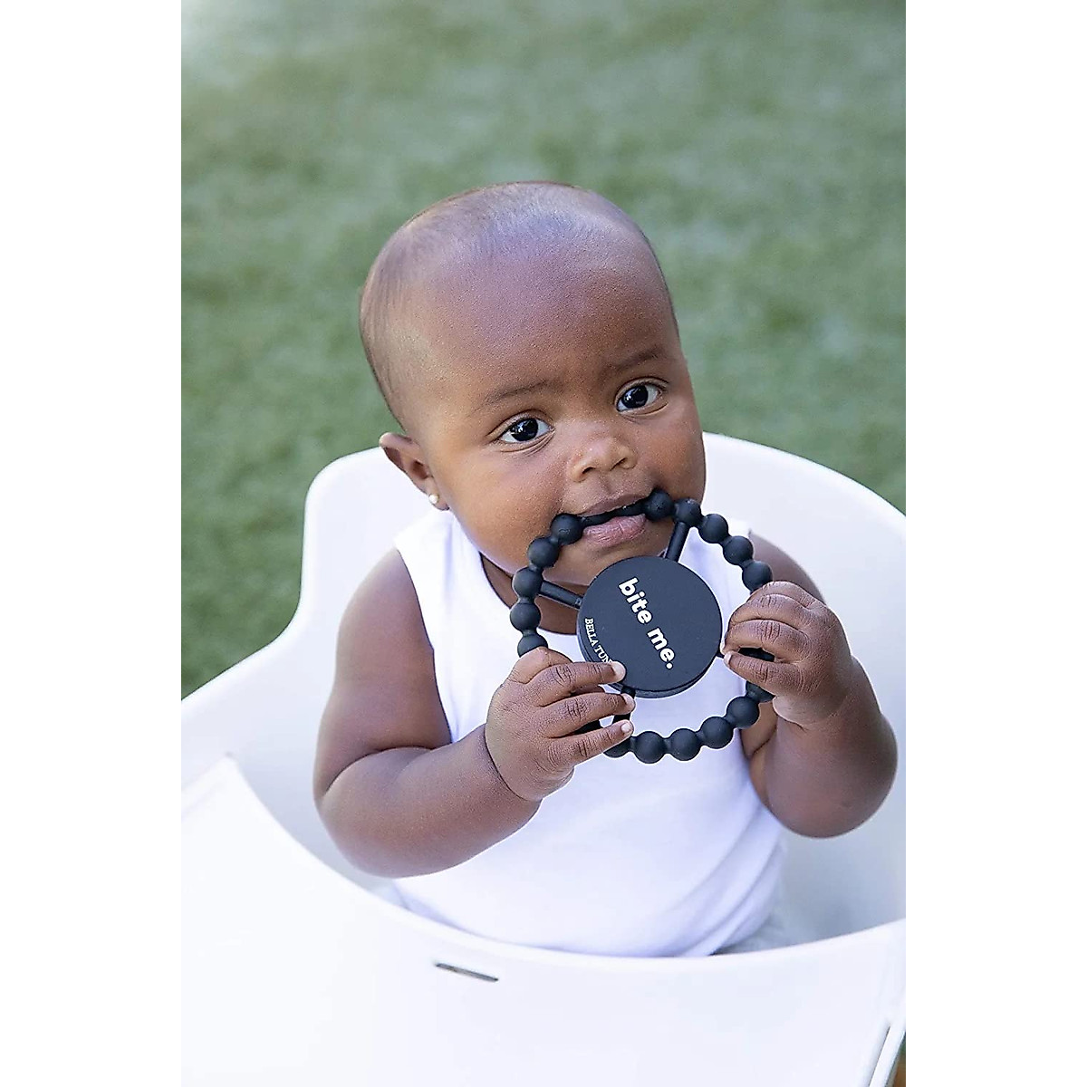 Bella Tunno Happy Teether – Soft & Easy Grip Baby Teether Toy, Silicone Teether Ring to Help Soothe Gums, Non-Toxic and BPA Free, Bite Me