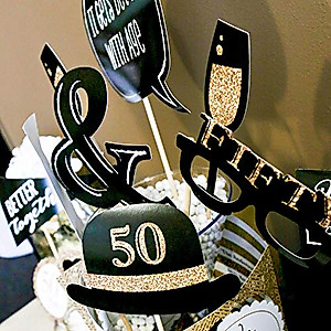50th Anniversary - Photo Booth Props Kit - 20 Count