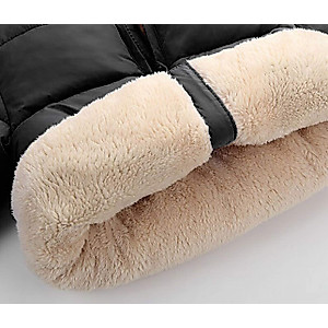 Happy Cherry Toddler Snowsuit Soft Thick Long Sleeve Jacket with a Removable Hooded Zipper Clothing Black Large