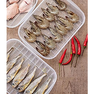 wulikanhua 2 Pack-Plastic Bacon keeper with Lids Airtight, Deli Meat Cold Cuts Cheese Saver Food Storage Containers for Refrigerators, Freezer,Shallow Low Profile Christmas Cookie Holder