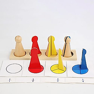 predolo Wooden Math Fractions People Educational Toys Learning Toy for Children Kids Classroom Material