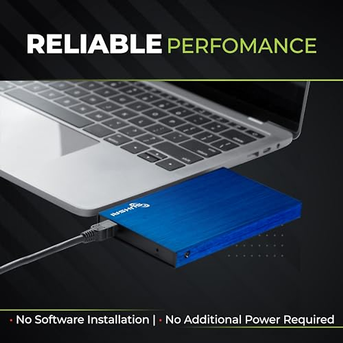 SUHSAI 500GB External Hard Drive USB 2.0, 2.5" Pocket Size Hardrive for Backup/Storage, Memory Expansion HDD, Slim Portable Hard Disk Compatible with MAC, PC, Laptop, Desktop, Chromebook (Blue)