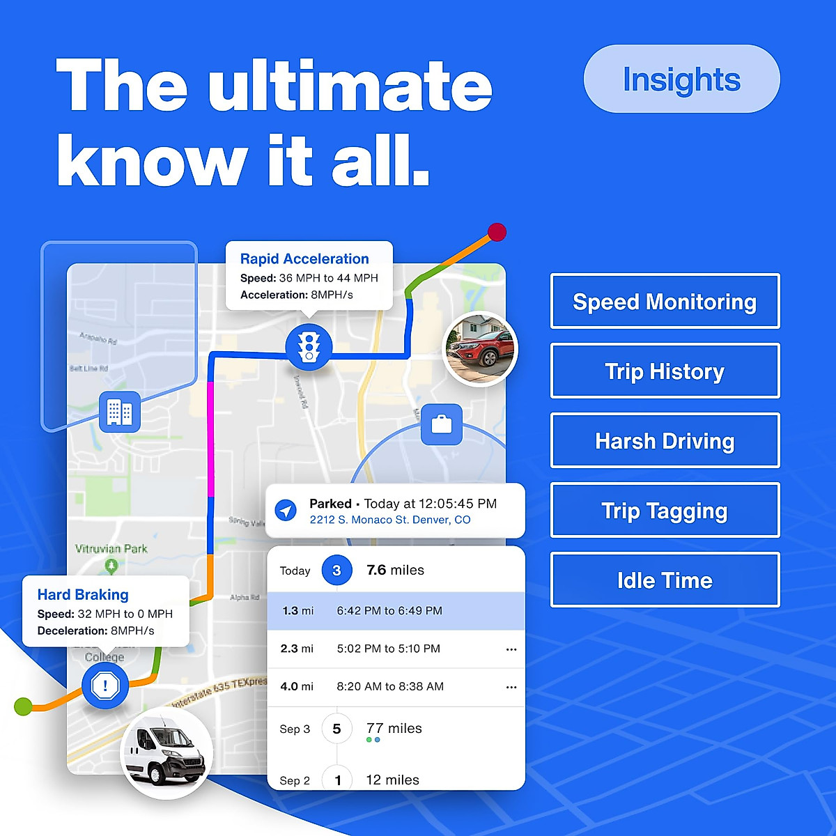 Bouncie - GPS Tracker for Vehicles, Vehicle Location, Route History, Speed Monitoring, Accident Notification, GeoFence, No Activation Fees, Cancel Anytime, Family and Fleets