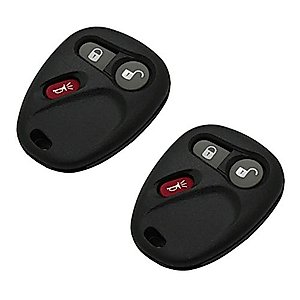 SEGADEN 2 PCS Replacement Key Shell Compatible with CHEVROLET GMC CADILLAC HUMMER SATURN PONTIAC 3 Button Keyless Entry Remote Key Case Fob PG655BKSx2