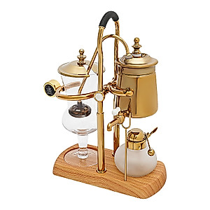 GXFCHYL Belgian Belgium Luxury Royal Family Balance Syphon Siphon Coffee Maker Retro Coffee and Tea Maker Gold Syphon Coffee Brewer 400ML (Gold)