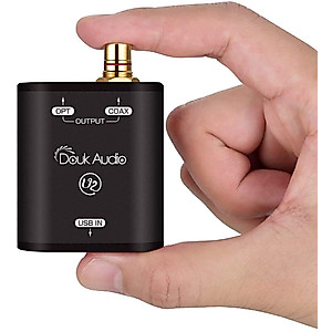 Douk Audio U2 XMOS XU208 Digital Interface, USB to TOSLINK Coaxial/Optical Audio Adapter, for DAC/Preamp/Amplifier, Support PCM & DSD64 (Upgrade Version)