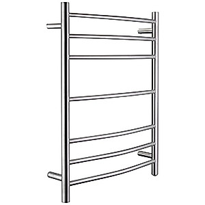 ANZZI Gown 7-Bar Wall Mounted Towel Warmer in Brushed Nickel | Energy Efficient 70W Electric Plug in Heated Towel Rack for Bathroom | Stainless Steel Towel Heater Rail Quick Towel Dryer | TW-AZ027BN