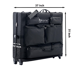 Master Massage Universal Size Wheeled Massage Table Carry Case with Wheels - Carrying Bag for Foldable Massage Bed with Castors-Fits 27” to 32” Width Folding Massage Tables - Black.