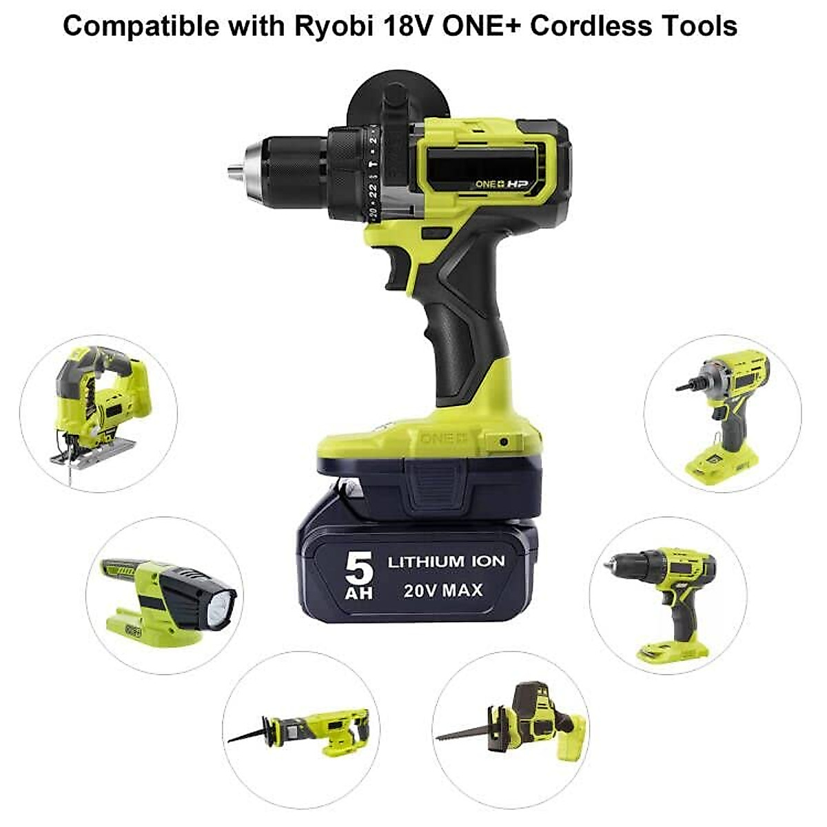 ELEFLY DM18RL Battery Adapter Converter Compatible with Dewalt 20V Battery & M18 Battery, Replacement for Ryobi 18V Battery ONE+ Tools P108 ‎P189 P190 P197 PBP005