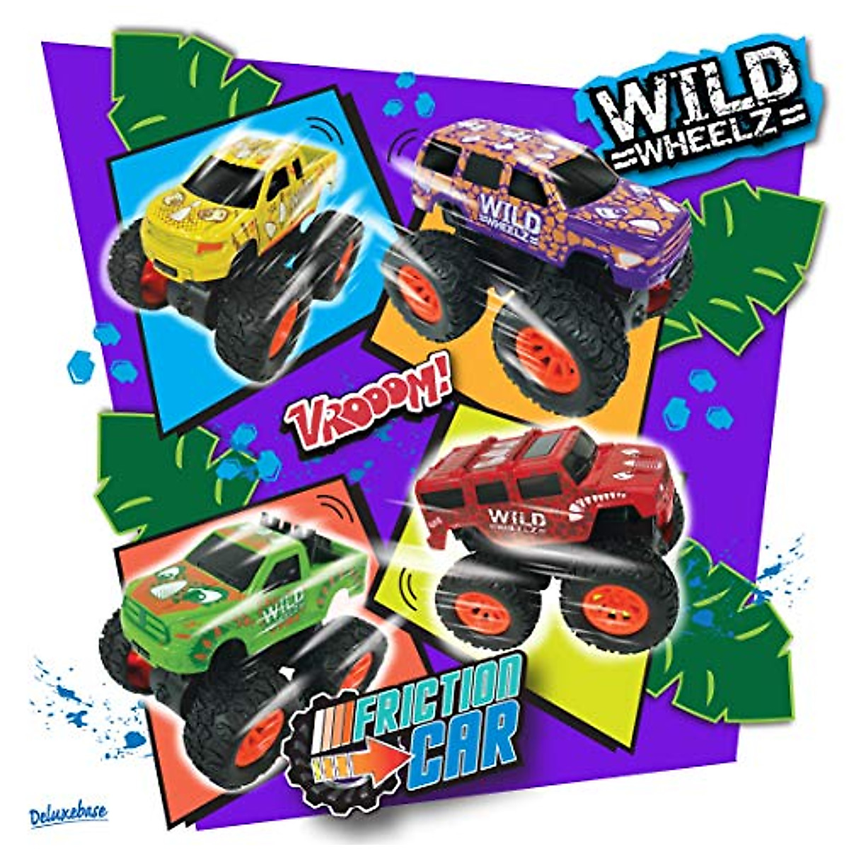 Deluxebase - Wild Wheelz-Dino Motor Vehicles, Multicolor (47418)