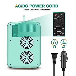 CROWNFUL Multifunctional Mini Fridge, 10 Liter/12 Can Portable Cooler and Warmer Personal Fridge for Skin Care, Food, Medications, Plugs for Home Outlet & 12V Car Charger Included, ETL Listed
