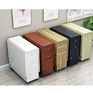 LITFAD Modern Wood Table Pedestal Dining Table with Drop Leaf Multifunction Foldable Kitchen Table - Natural Wood 47.2" L x 23.6" W x 29.5" H