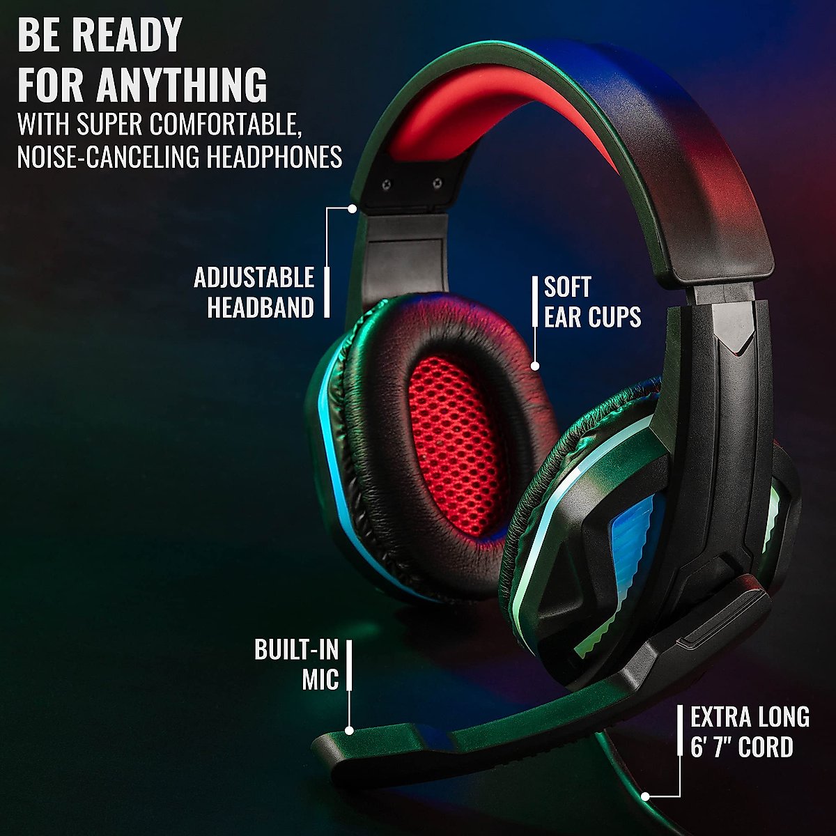 Ritz Gear RGB Gaming Kit I 4-in-1 LED Combo with Multimedia Keyboard, Optical Mouse, Mouse Pad & Headset with Adapter with CR5-X Bluetooth Monitors and 24 Pack Acoustic Soundproof Wedge Panels