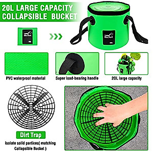 Lezcufer 17Pcs Car Wash Kit,62" Car Wash Brush Mop with Long Handle,Car Cleaning Kit,Car Detailing Brush Set,Car Wash Bucket with Dirt Trap,Car Wheel Brush,Complete Interior Car Cleaning Supplies