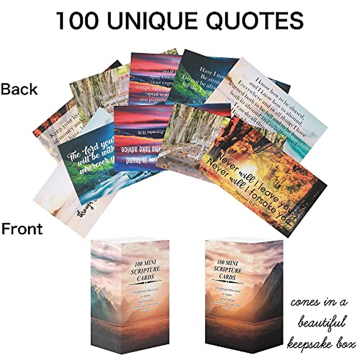 100 Mini Prayer Cards for Women and Men with Full Scripture, Bulk Religious Motivational Cards with Inspirational Scripture, Bulk Inspirational Religious Christian Gifts for Women and Men