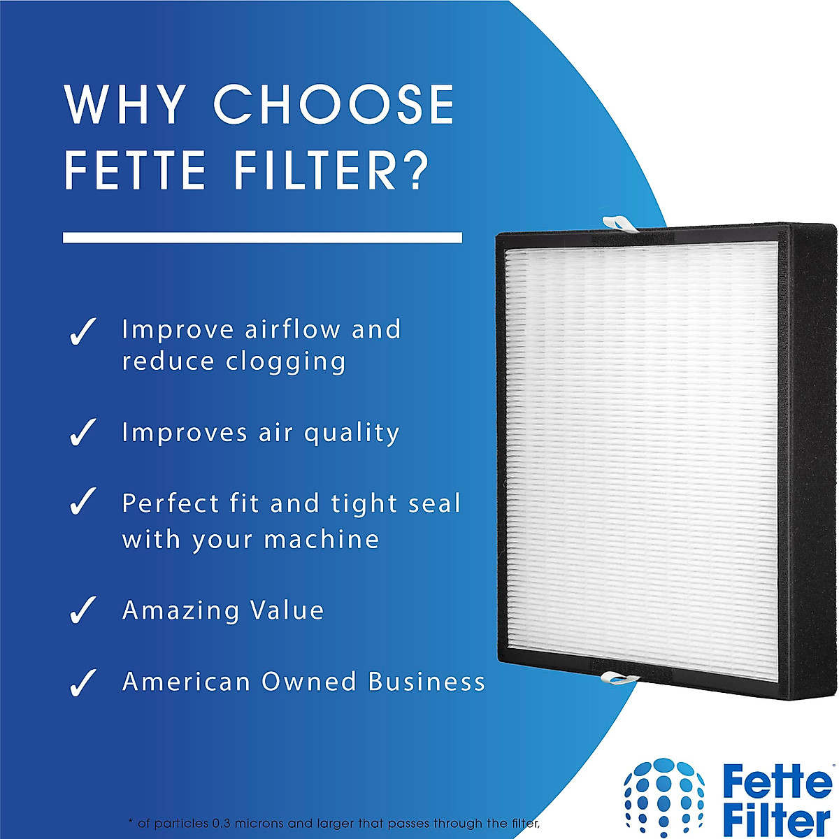 Fette Filter - BF35 True Hepa H13 Replacement Filter Compatible with BF35-Silver-Carbon for Classic Air Purifier - Pack of 1