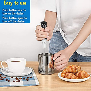 Neoikos Milk Frother Coffee Mixer Handheld, Rechargeable Coffee Grinder, Frother Whisk, Mini Blender and Electric Mixer Coffee Frother for Frappe, Latte, Matcha...