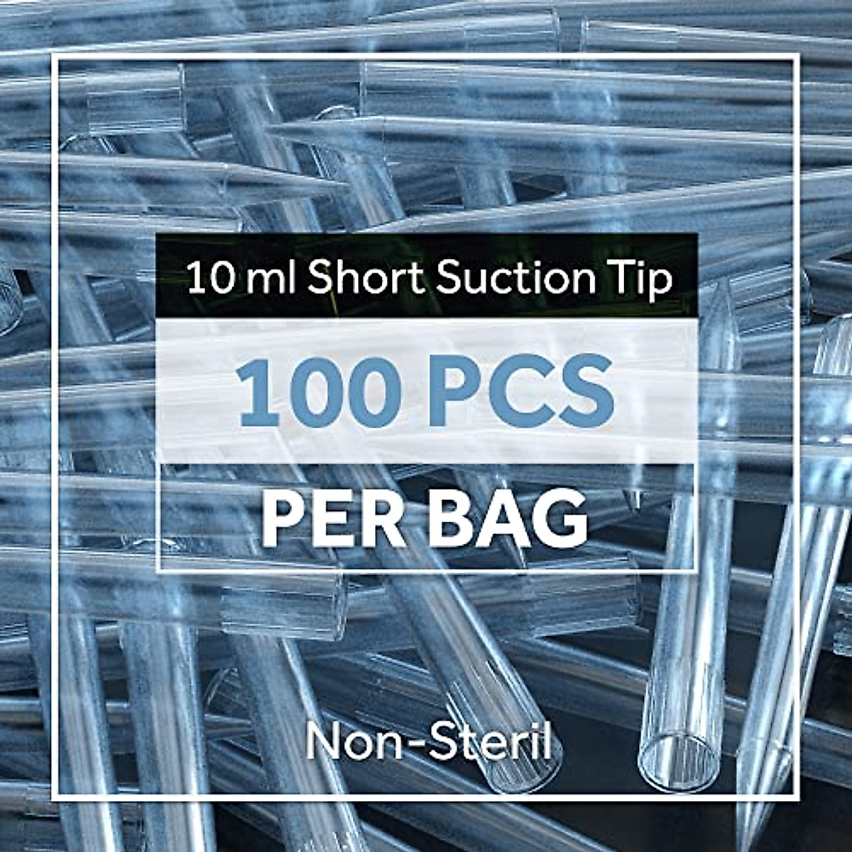 10mL Pipette Tips 100 pcs, 10ml Universal Plastic Pipette Tips, Clear, Non-pyrogenic, DNAse/RNAse Free, Autoclavable,Lab Pipette Tips Small Mouth