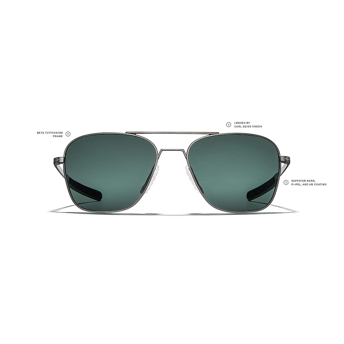 ROKA Falcon Ti Performance Polarized Aviator Sunglasses for Men and Women - Gunmetal Frame - Ranger Polarized Lens