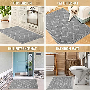 Heeyoo Cat Litter Mat, Large Kitty Litter Box Mat 47 x 35 Inches, Litter Trapping Mat with Waterproof and Non-Slip Backing, Keep Floors Clean, Soft on Kitty Paws