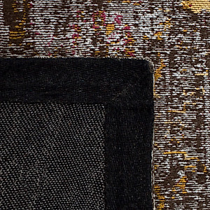 SAFAVIEH Classic Vintage Collection Accent Rug - 3' x 5', Grey & Gold, Oriental Distressed Cotton Design, Easy Care, Ideal for High Traffic Areas in Entryway, Living Room, Bedroom (CLV304A)