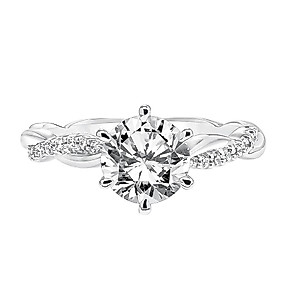 Aihpos 1-1/4 Carat(ctw) Classic Engagement Rings for Women White Gold 6-Prong Moissanite Rings Platinum Plated Silver 10K 14K 18K Gold Wedding Anniversary Ring with Text Engraving