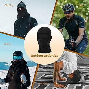 WOWSTAR Black Balaclava Ski Mask, UV Protection for Men and Women, Skiing, Snowboarding, Motorcycle