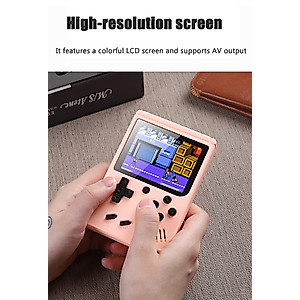 Retro Handheld Game Console with Protector Case, 400 Free Classical FC Games Support for Connecting TV & Two Players, Portable Video Game Gifts for Adults & Kids 8-12 90s Retro Toys (Blue)