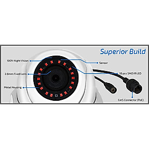 GW Security 5MP IP PoE Outdoor Indoor Microphone Dome Security Camera (GW5091IP)