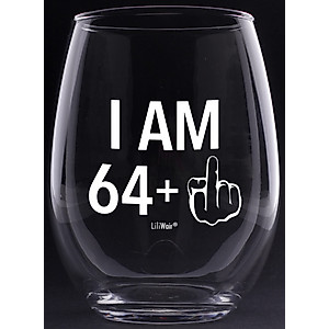 65th Birthday Gifts Wine Glass Men Women | 1959 Birthday Gift for Man Woman turning 65 | Funny 65 th Party Supplies Decorations Ideas | Sixty Five Year Old Bday | 65 Middle Finger Gag Wine Presents