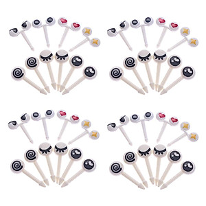 RAYNAG 40-Piece Kids Bento Box Food Picks Mini Cute Cartoon Plastic Fruit Toothpicks, Adorable Eye-style Lunchboxes Picks