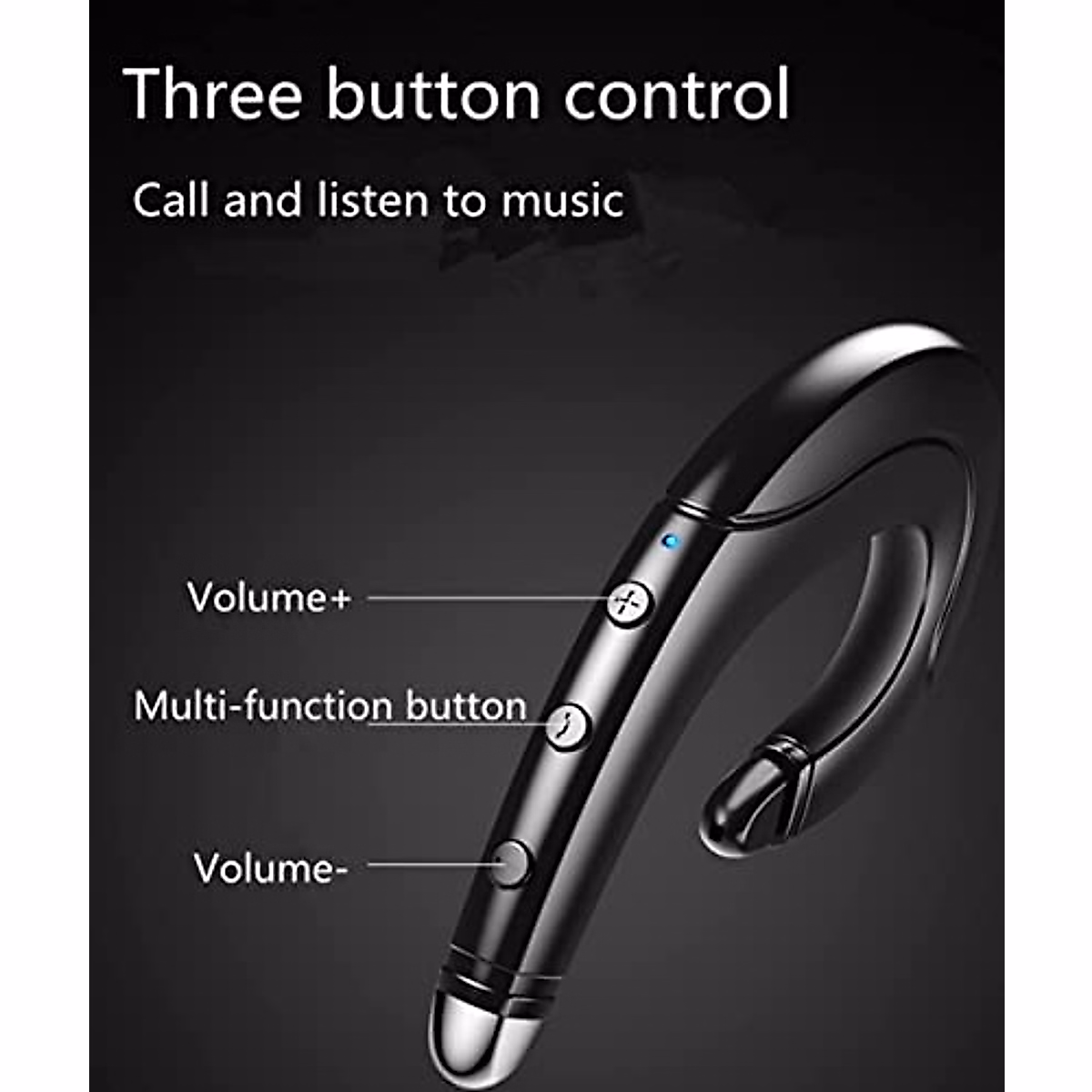 Wireless Bluetooth Headphone, Painless Wearing Headset with Mic for Cell Phone, Non Ear Plug Non Bone Conduction Ear Hook Earbuds, Lightweight, Waterproof Earpiece for Business/Office/Sports
