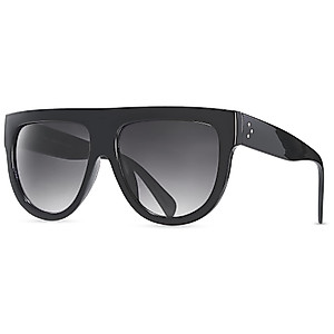 Women's Oversized Flat Top Fashion Sunglasses Trendy Big Square Designer Retro Sun Glasses Shades