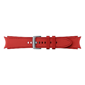 Samsung Hybrid Leather Silicone Watch Band Strap Small/Medium, for Galaxy Watch 4 and Galaxy Watch 4 Classic (US Version),Red