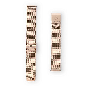 WRISTOLOGY Rose Gold Metal Mesh 22mm Watch Band - Quick Release Milanese Stainless Steel Easy Change Mens Womens Strap